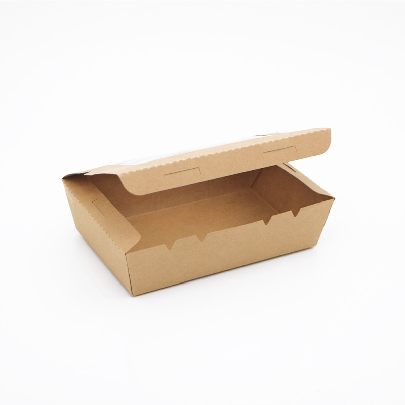 Boite repas en carton kraft avec fênetre 500ml - 200 pcs - Arredochef